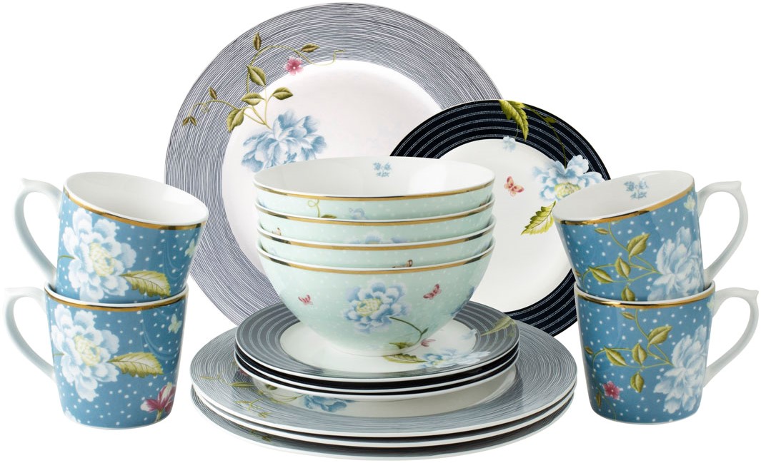 Serviesset 4 personen 16-delig Laura Ashley