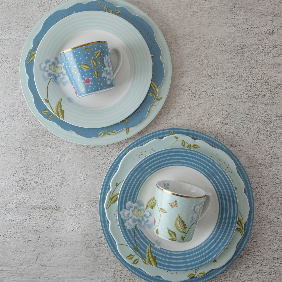 Laura Ashley Set 4 Dinerborden Mint Candy