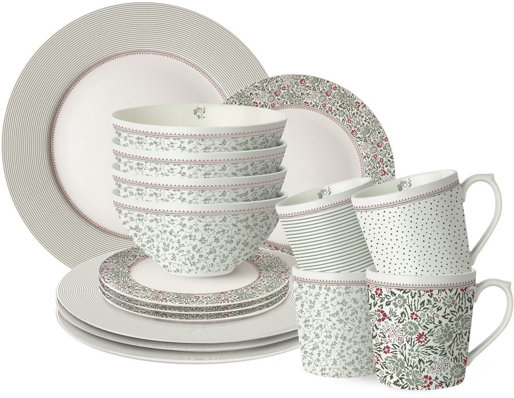 Laura Ashley Wild Clematis serviesset 16-delig porselein