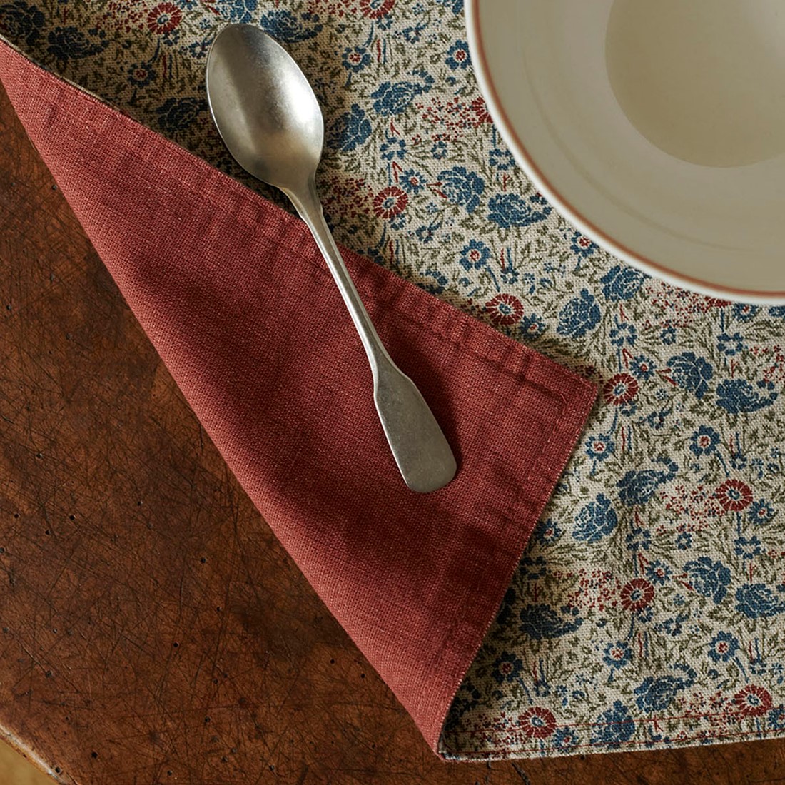 Linnen dubbelzijdige placemat Oxblood